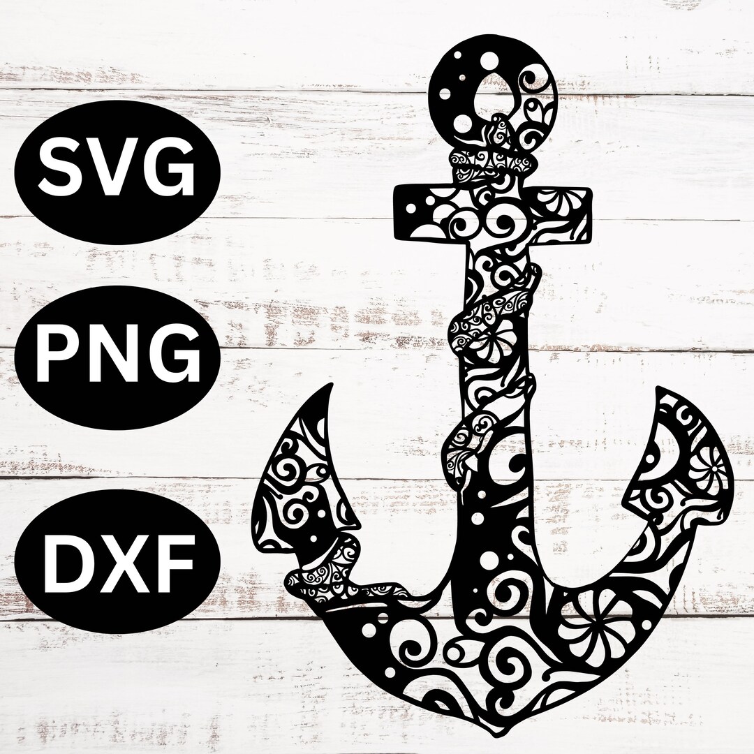 Mandala Anchor SVG PNG, Mandala Svg, Nautical Clipart, Nautical Decor ...