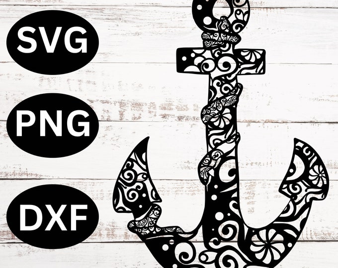 Mandala Anchor SVG PNG, Mandala Svg, Nautical Clipart, Nautical Decor ...