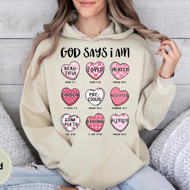 Retro Christian Valentine Bible Verse PNG, Pink Candy Hearts PNG, Jesus ...