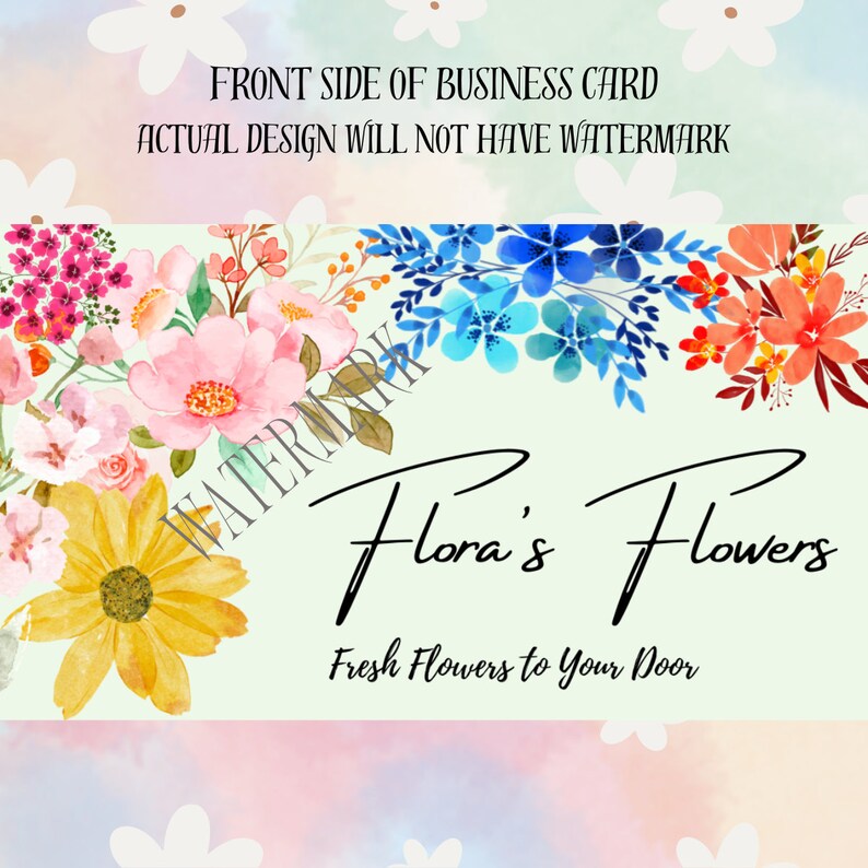 Florist Flower Shop Floral Business Card With QR Code Editable Two ...