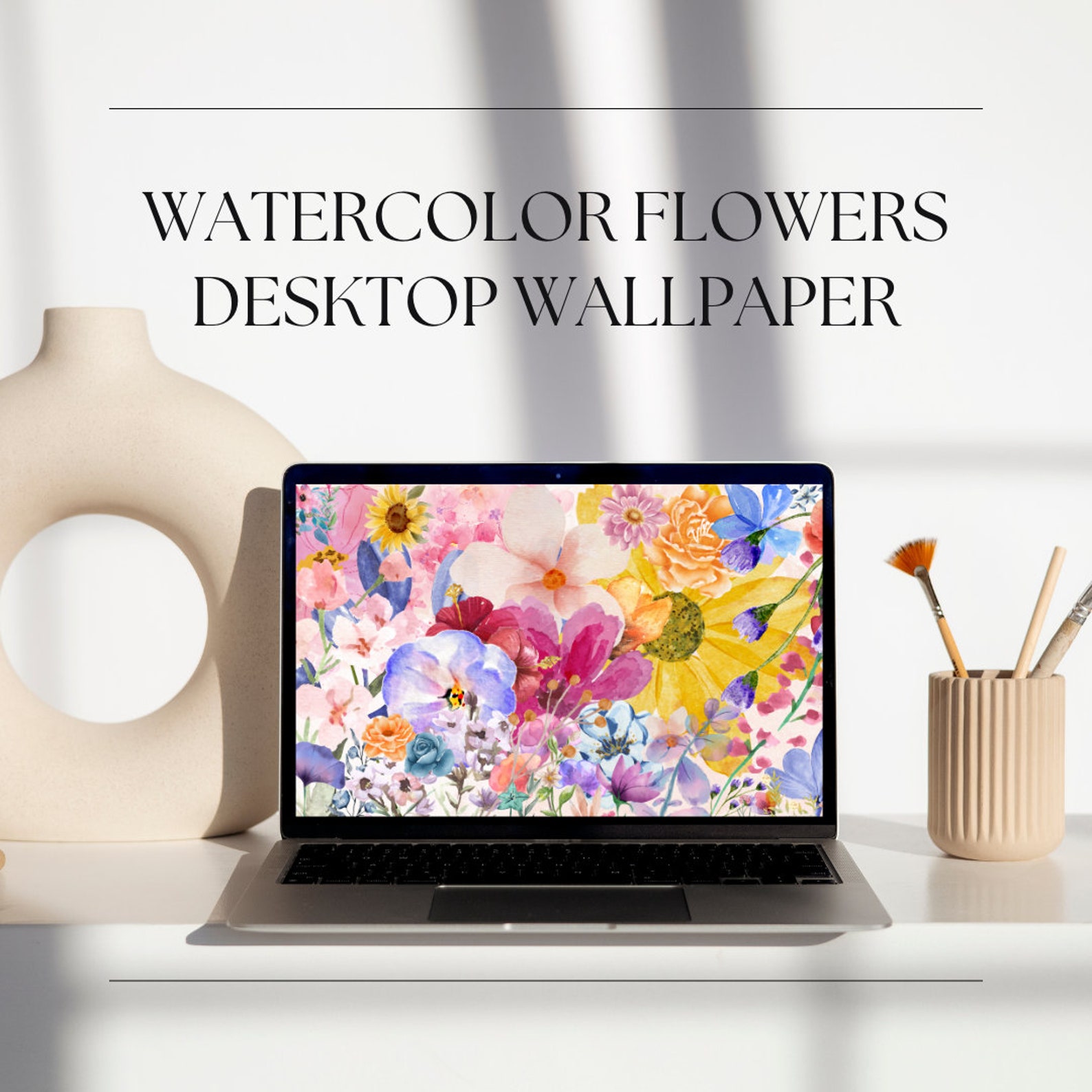 Watercolor Flowers Desktop Wallpaper 4480 X 2520 Pixels | Botanical ...