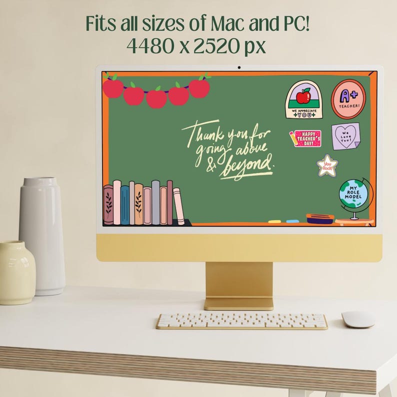 Teacher Desktop Wallpaper, Teacher Appreciation Gift, Back to School ...