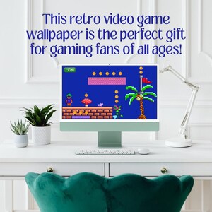 Gamer Desktop Wallpaper, Retro Video Game Pixel Art Digital Wallpaper ...