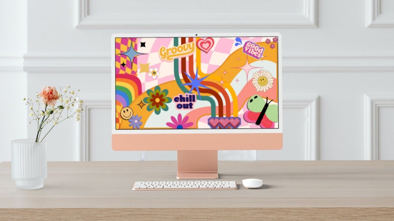 Retro Desktop Wallpaper 4480 X 2520 Pixels, 80's Hippie Screensaver ...