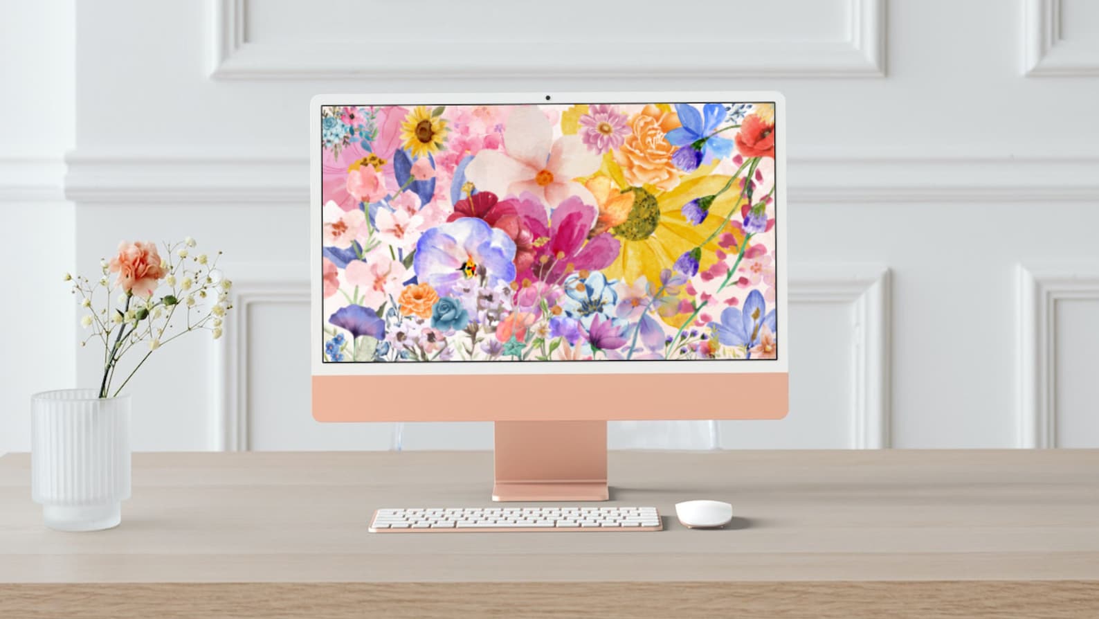 Watercolor Flowers Desktop Wallpaper 4480 X 2520 Pixels | Botanical ...