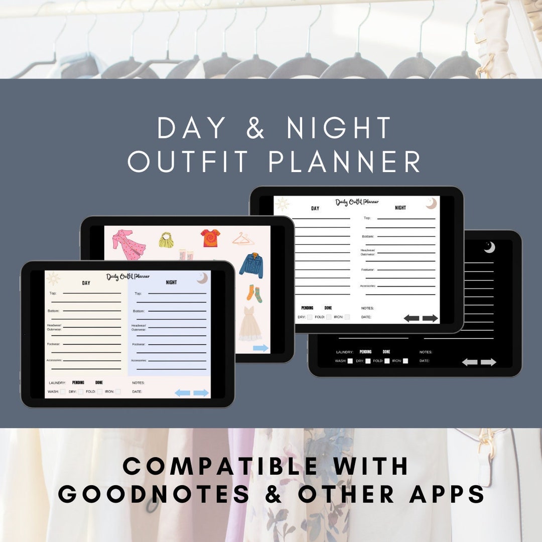 Boho Digital Wardrobe Planner, Minimalist Printable Daily Weekly Outfit ...