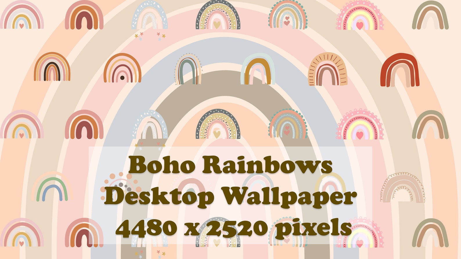 Boho Rainbows Desktop Wallpaper | 4480 X 2520 Pixels | Boho Screensaver ...