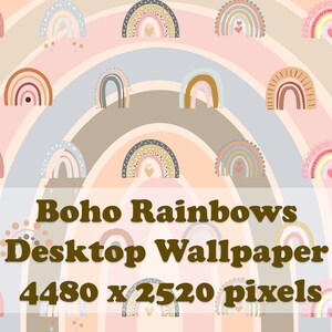 Boho Rainbows Desktop Wallpaper | 4480 X 2520 Pixels | Boho Screensaver ...