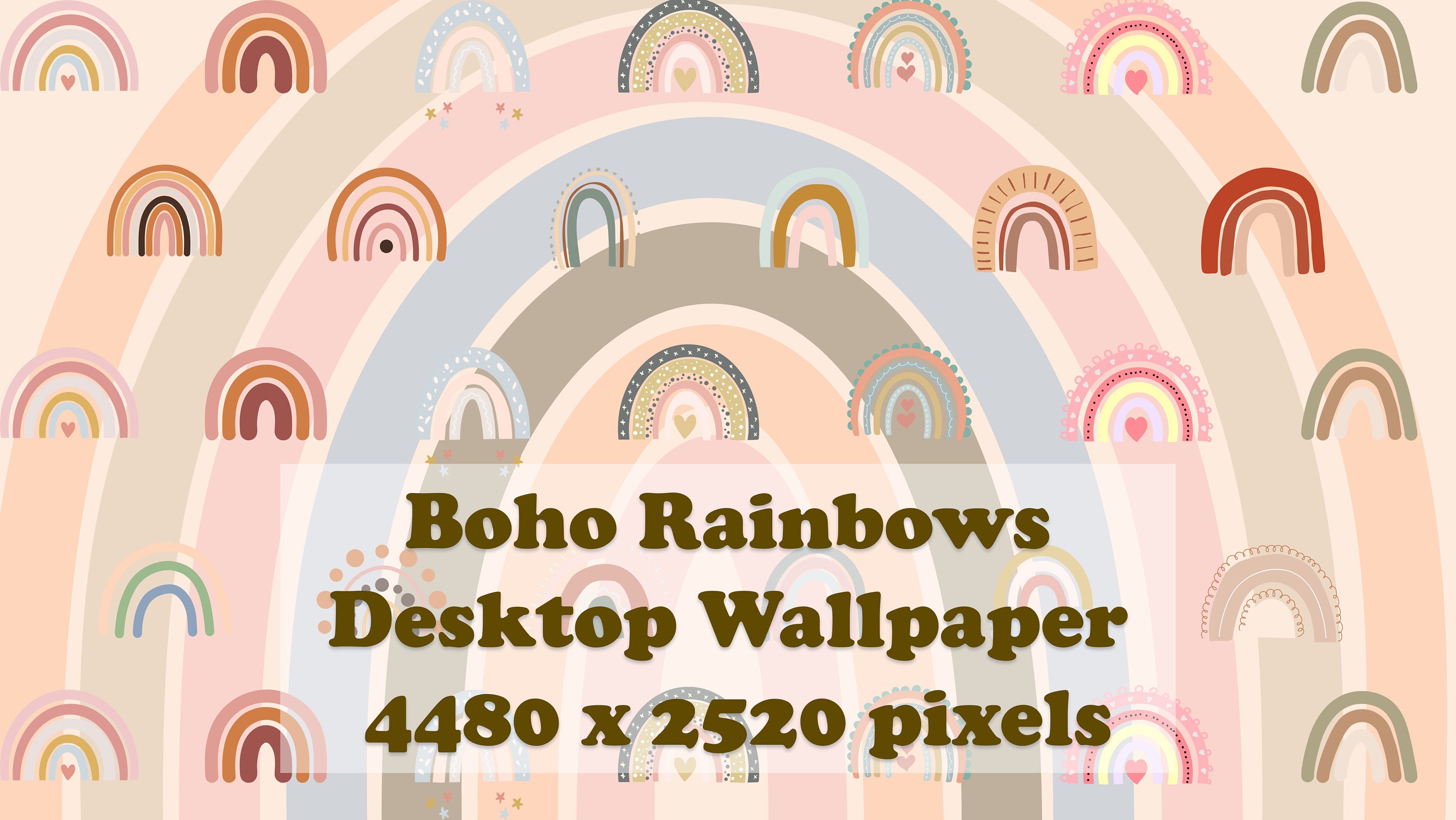 Boho Rainbows Desktop Wallpaper | 4480 X 2520 Pixels | Boho Screensaver ...