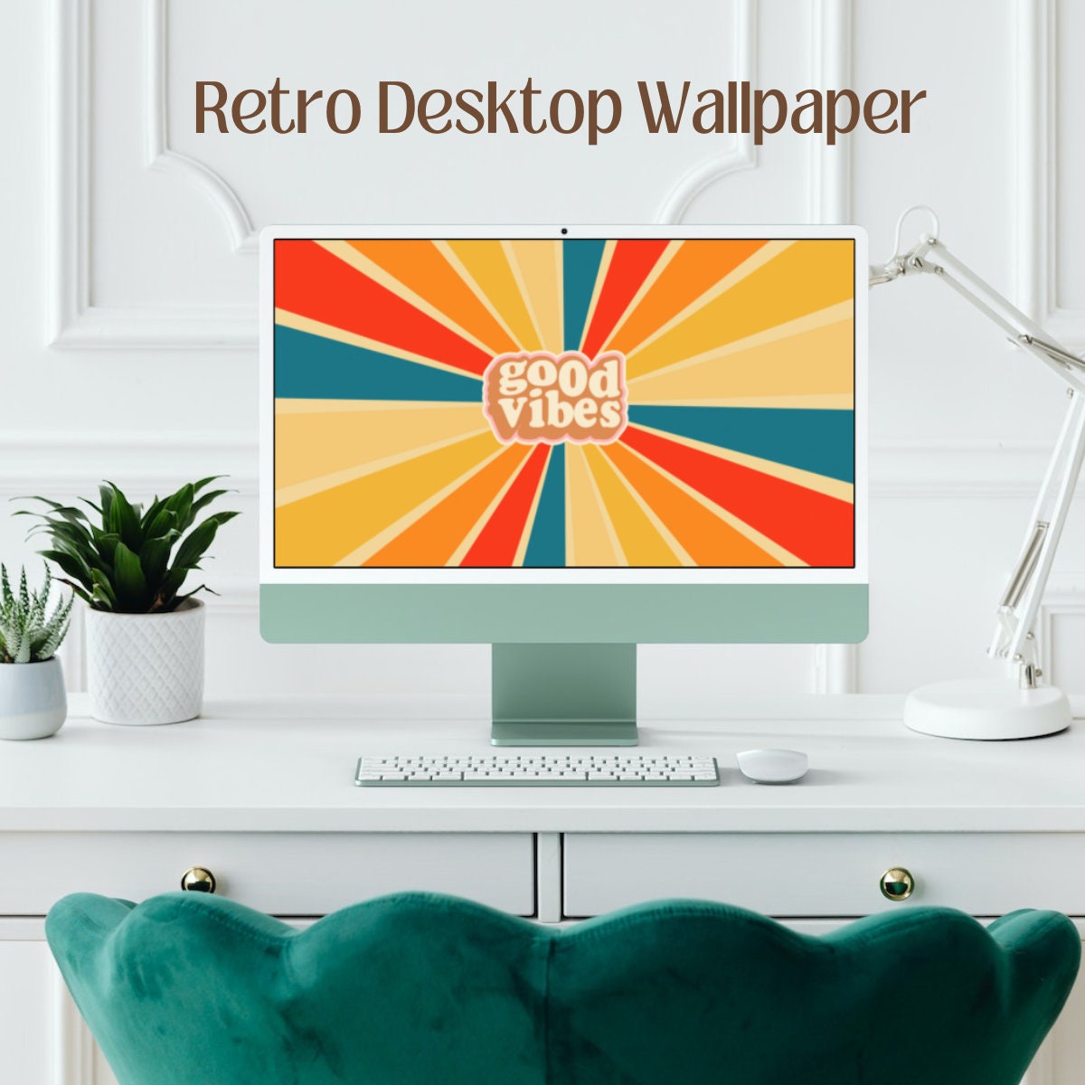 Retro Groovy Good Vibes Set of 3 Desktop Wallpapers, 4480 X 2520 Pixels, Retro Screensaver ...
