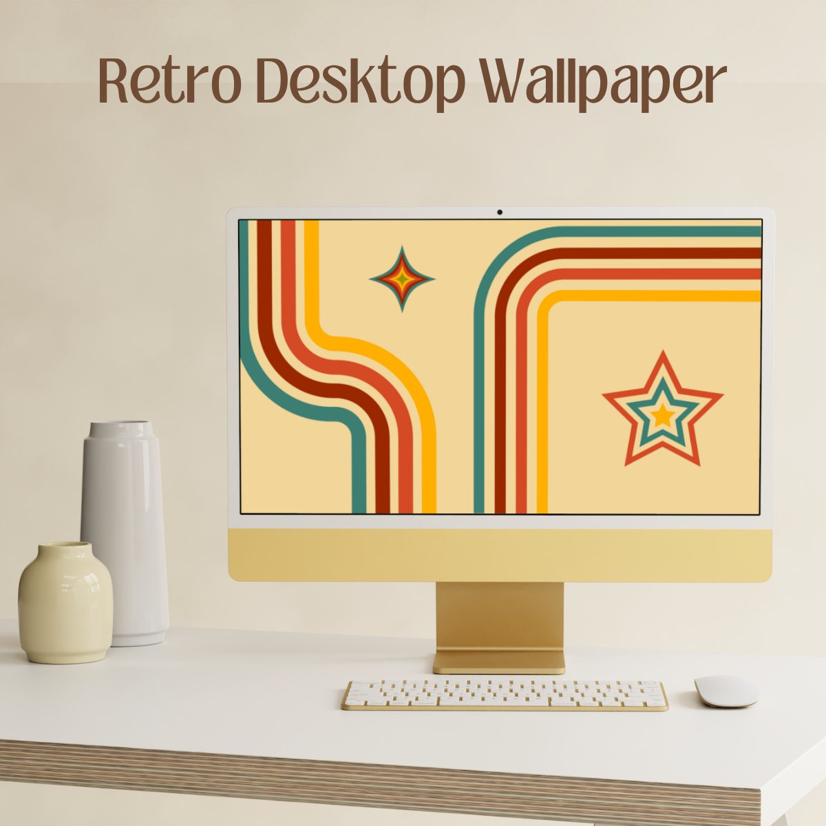 Retro Shapes Groovy Set of 3 Desktop Wallpapers, 4480 X 2520 Pixels ...