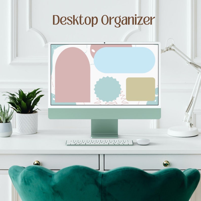 Personalizable Botanical Desktop Organizers Set of 5, Canva Desktop ...