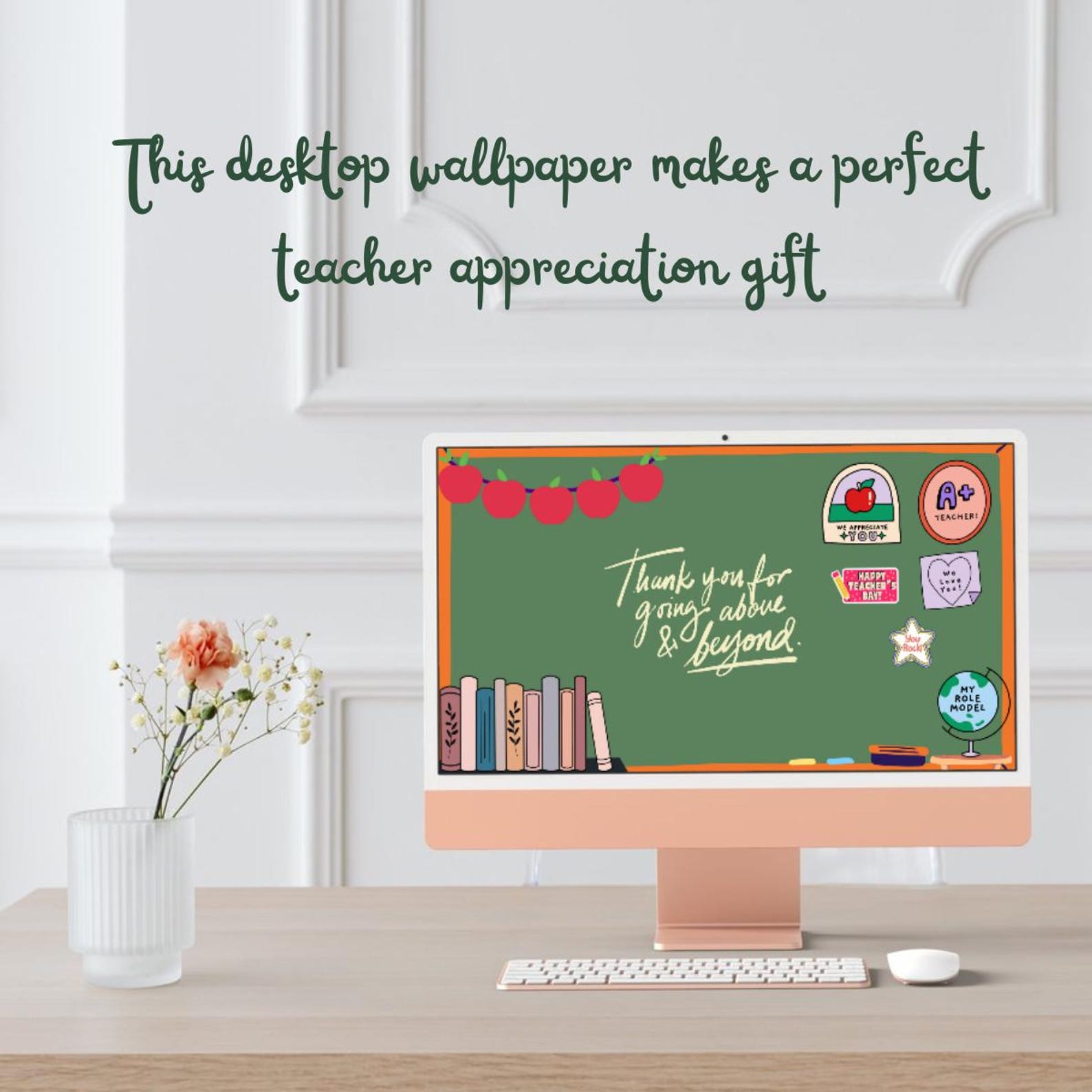 Teacher Desktop Wallpaper, Teacher Appreciation Gift, Back to School ...