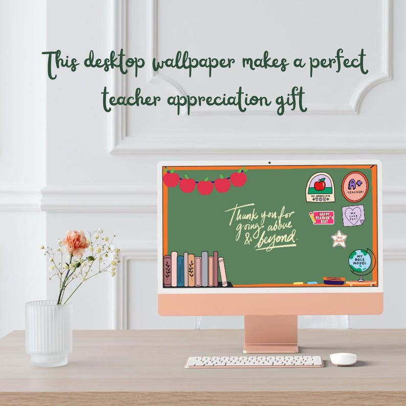 Teacher Desktop Wallpaper, Teacher Appreciation Gift, Back to School ...