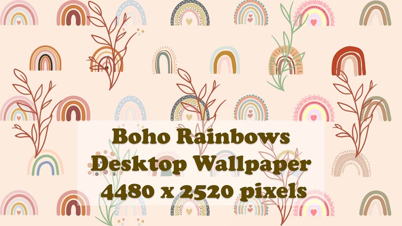 Boho Rainbows Desktop Wallpaper | 4480 X 2520 Pixels | Boho Screensaver ...