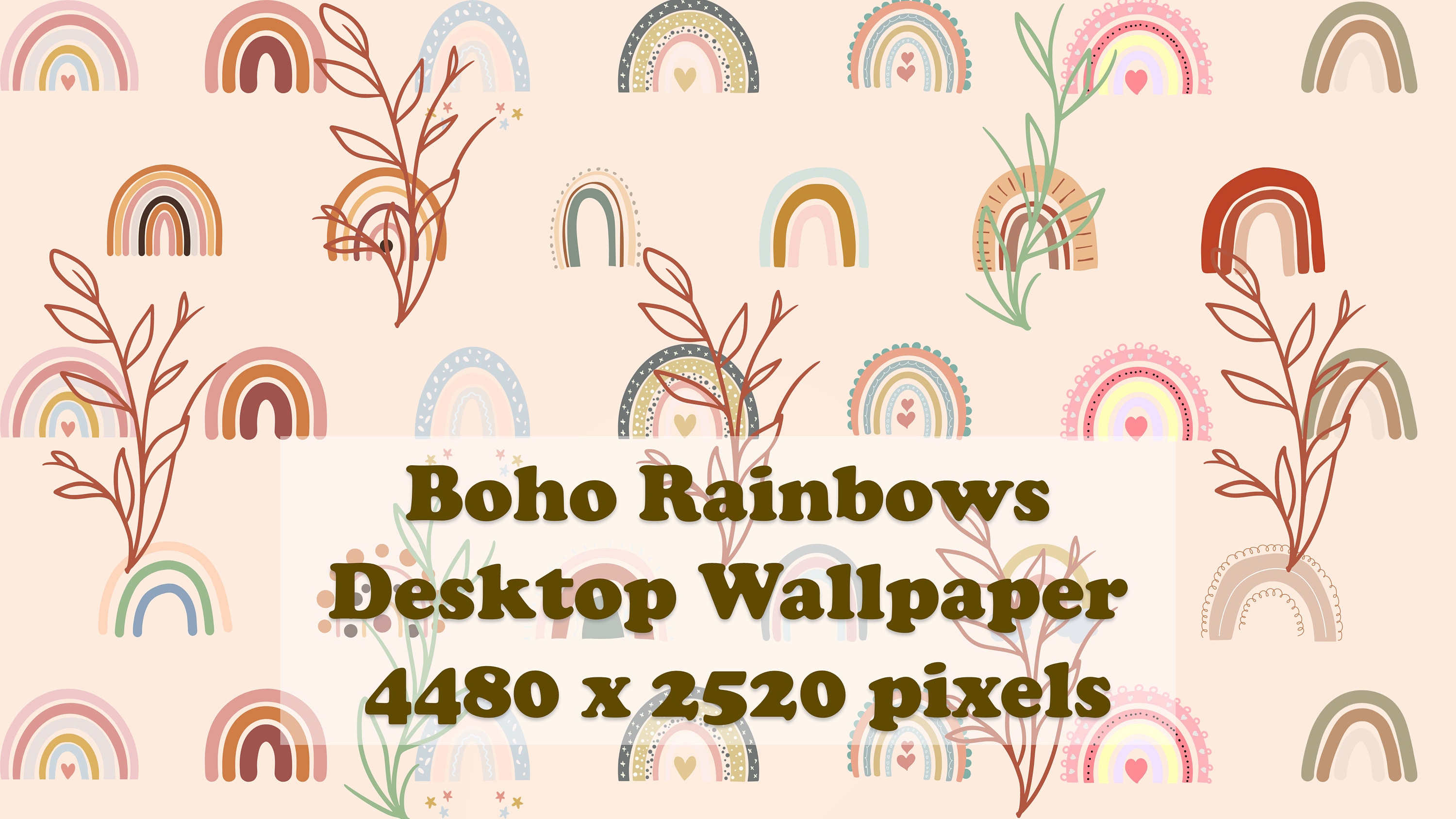 Boho Rainbows Desktop Wallpaper | 4480 X 2520 Pixels | Boho Screensaver ...