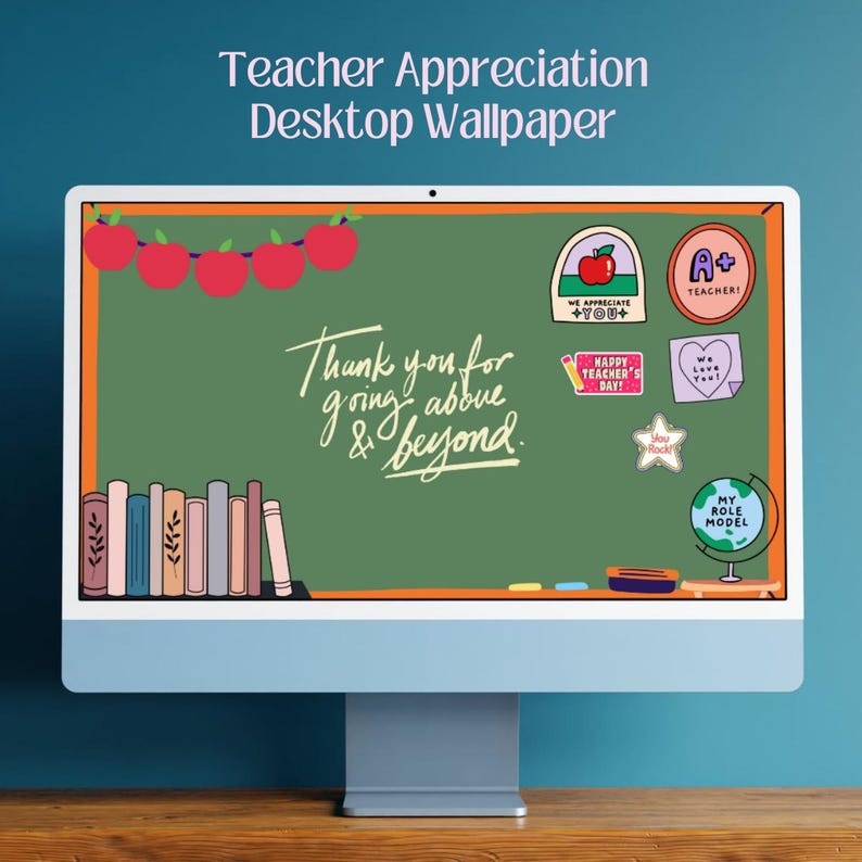 Teacher Desktop Wallpaper, Teacher Appreciation Gift, Back to School ...