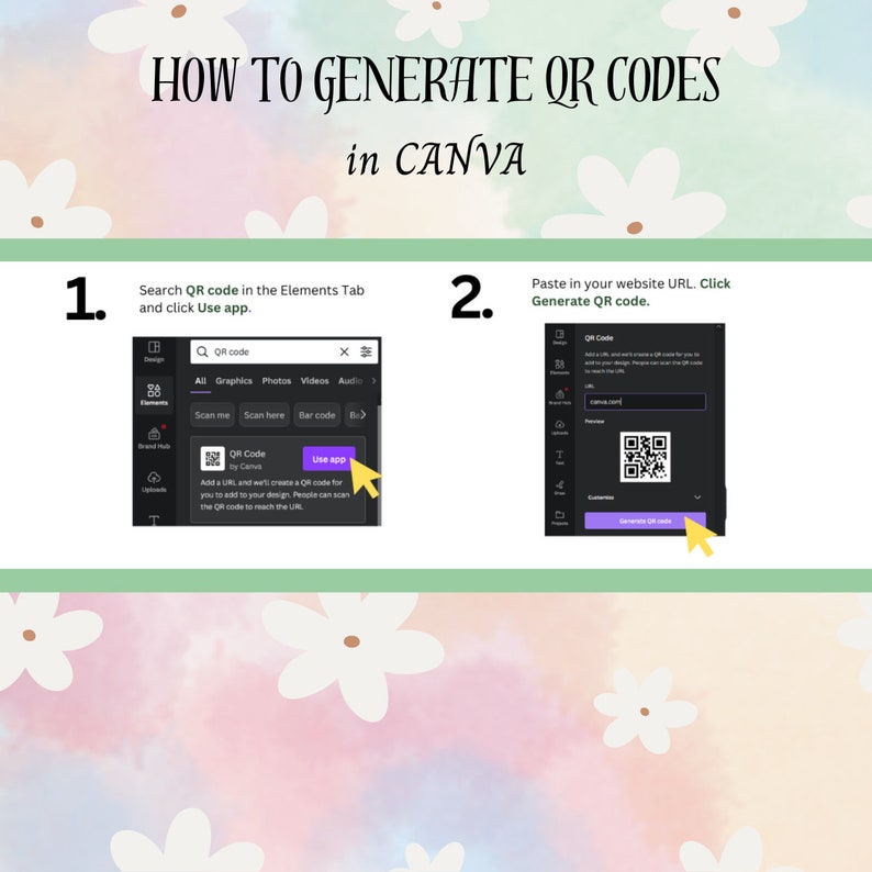 Florist Flower Shop Floral Business Card With QR Code Editable Two ...