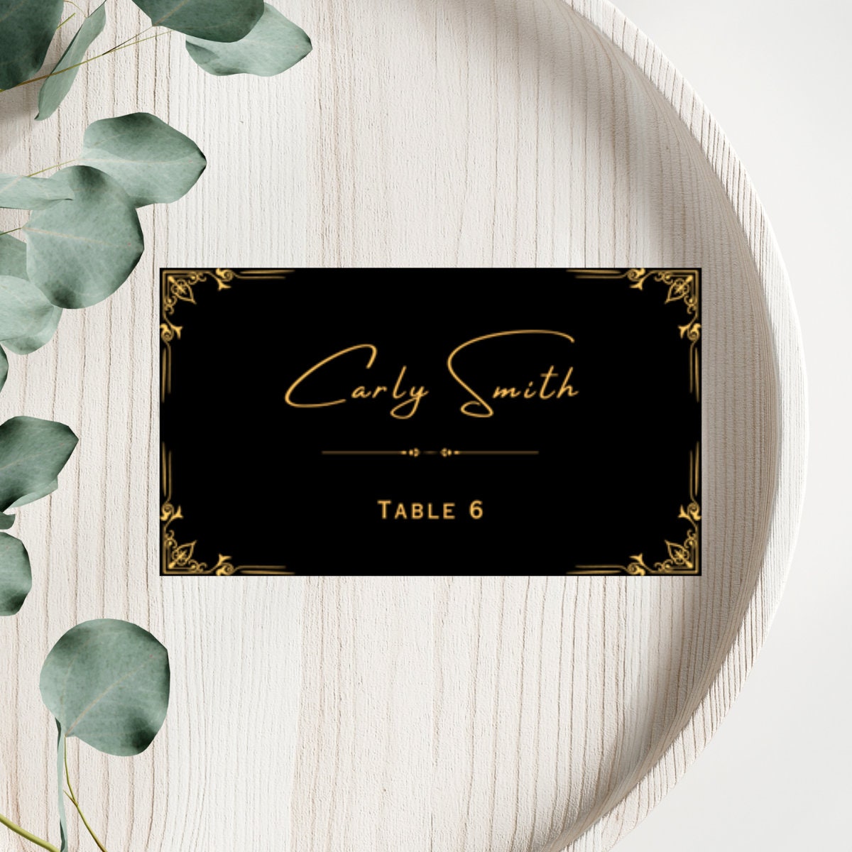 Black Tie Event Place Card Template, Formal Gala Dinner, Corporate ...