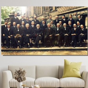 Solvay Conference 1927 Ready to Hang Canvas,vintage Physics Poster ...