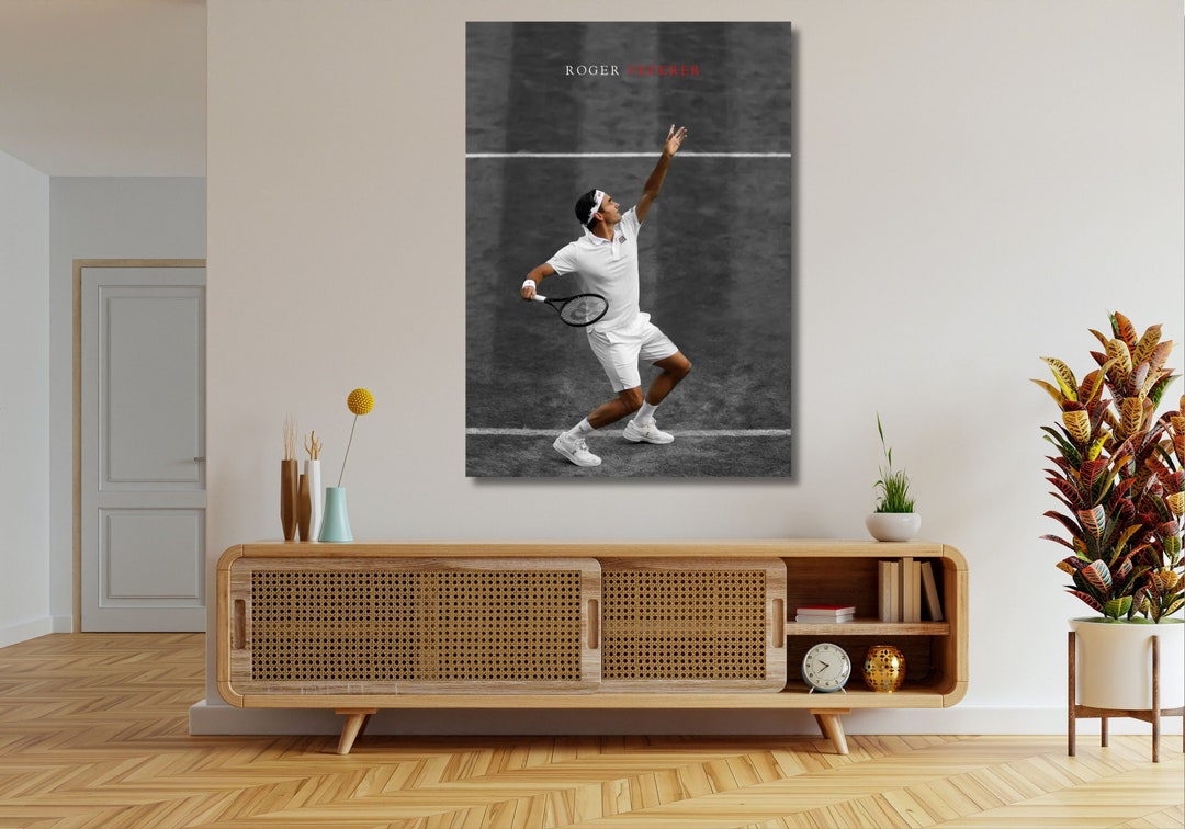 Roger Federer Ready to Hang Canvas, King of the Court Poster, Roger ...
