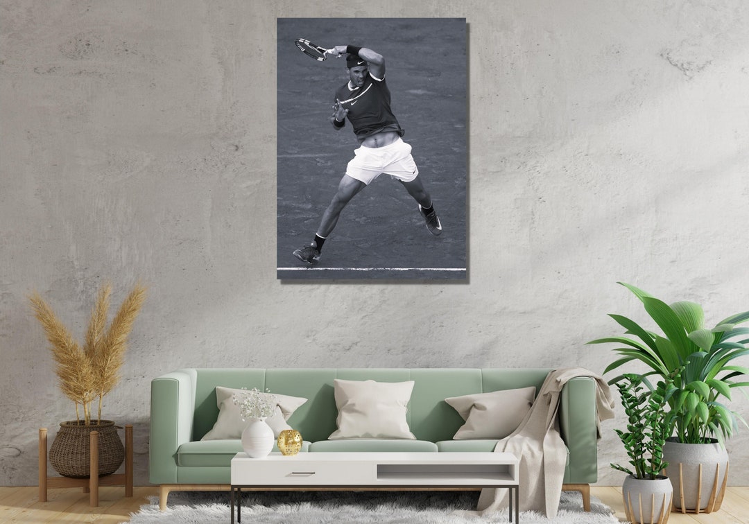 Rafael Nadal Black and White Ready to Hang Canvas,motivation Art,rafael ...