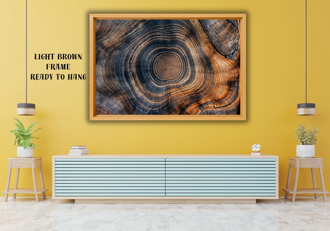 Tree Ring Framed Wall Art, Abstract Colorful Tree Ring Wall Decor ...