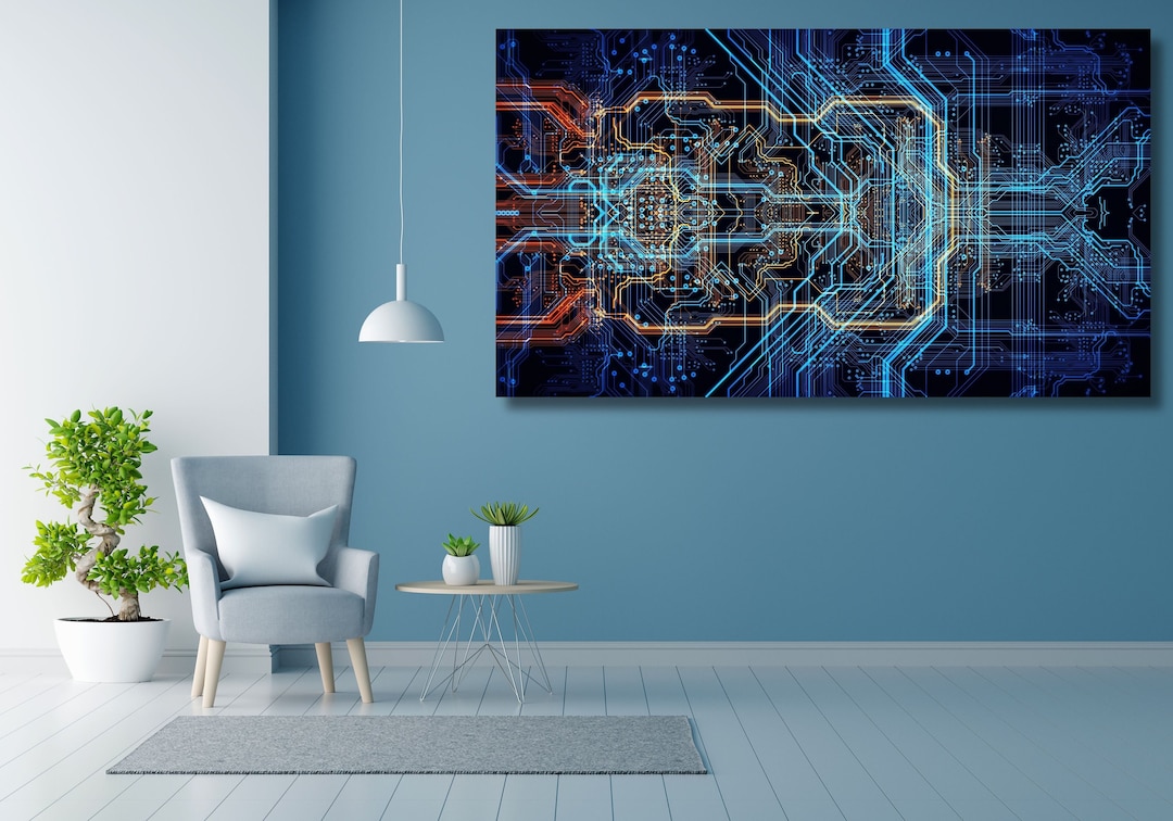 Circuit Layout Canvas,circuit Layout Office Decor, Computer Technology ...