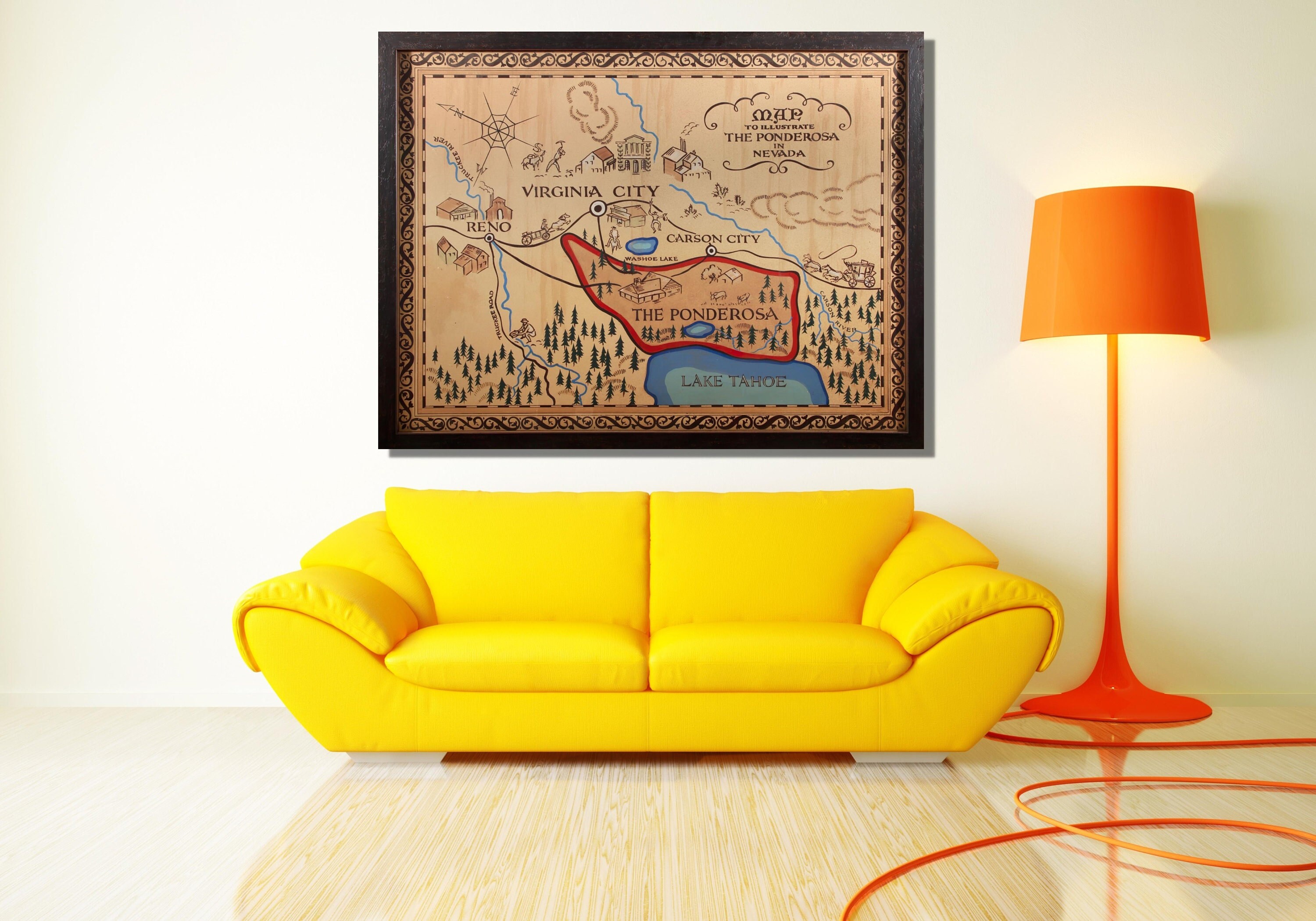Bonanza Map Reproduction Ready to Hang Canvas TV Ponderosa - Etsy