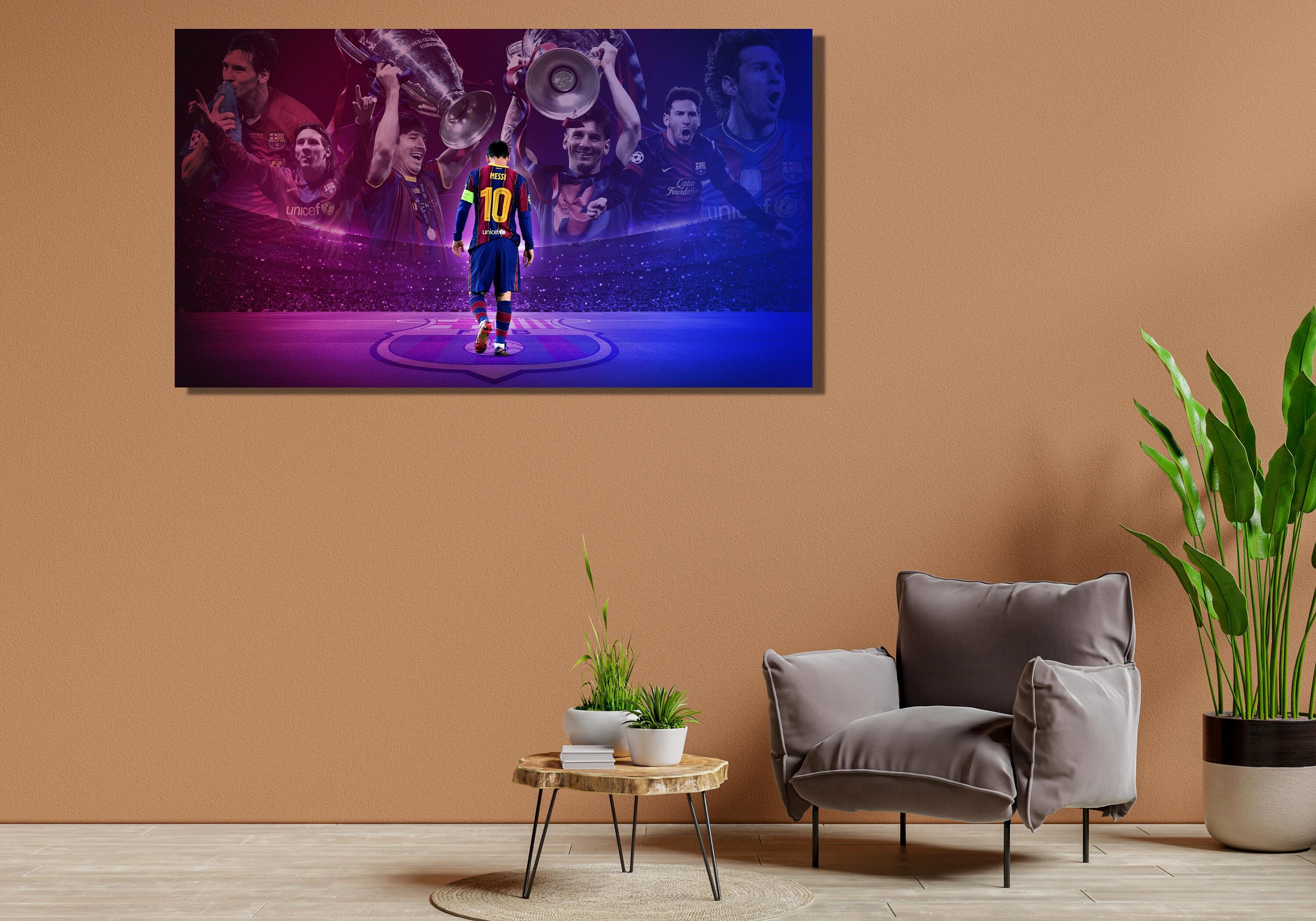 Lionel Messi Ready to Hang Canvas Messi GOAT Greatest of All - Etsy