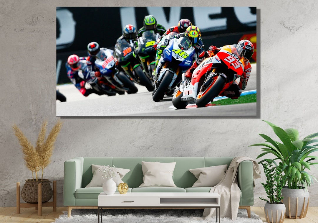 Moto GP Ready to Hang Canvas,valentino Rossi Poster,moto GP Canvas Wall ...