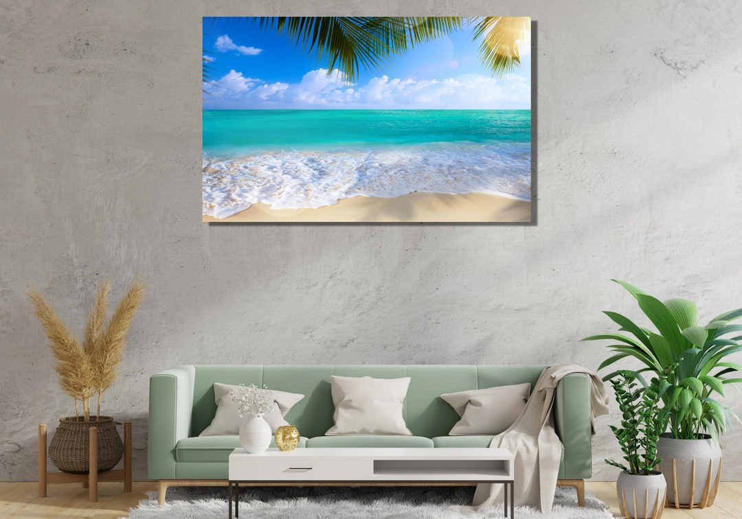 Tropical Island Beach Ocean Ready to Hang Canvas,extra Large Art Canvas ...