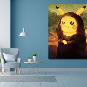 Mona Pika Mona Lisa Pikachu Van Gogh Ready to Hang Canvas,van Gogh ...