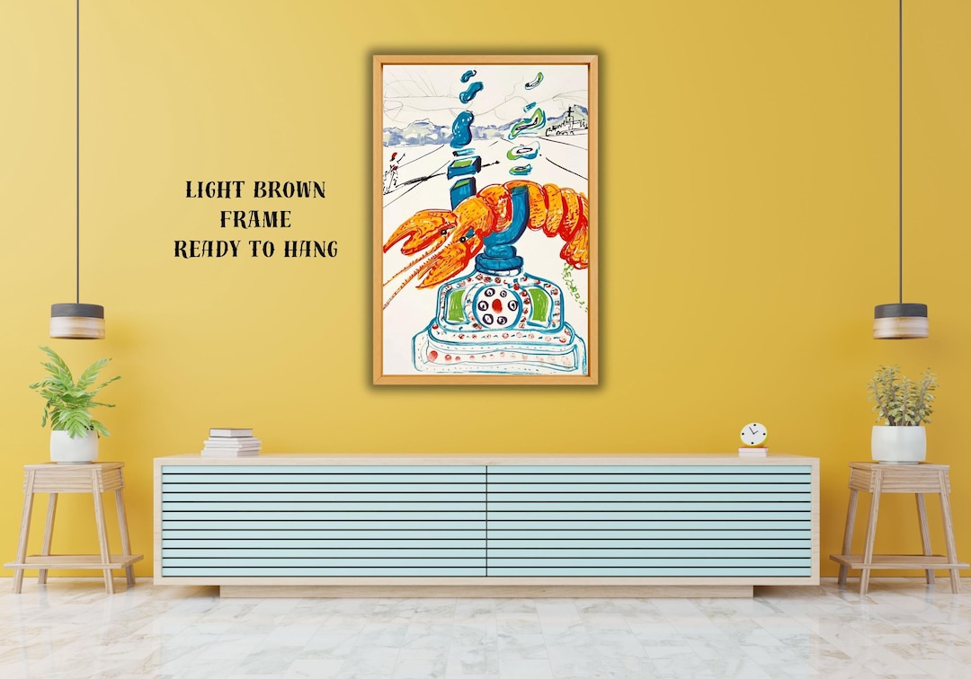 Lobster Telephone by Salvador Dali Quality Fine Art Print Framed Canvas ...