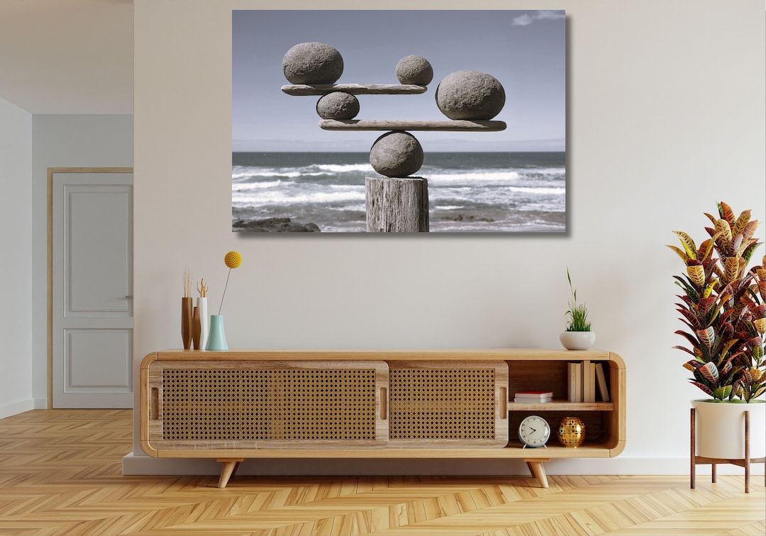 Zen Wall Art Large Print of Balanced Stones Cool Print Yoga Wall Art ...