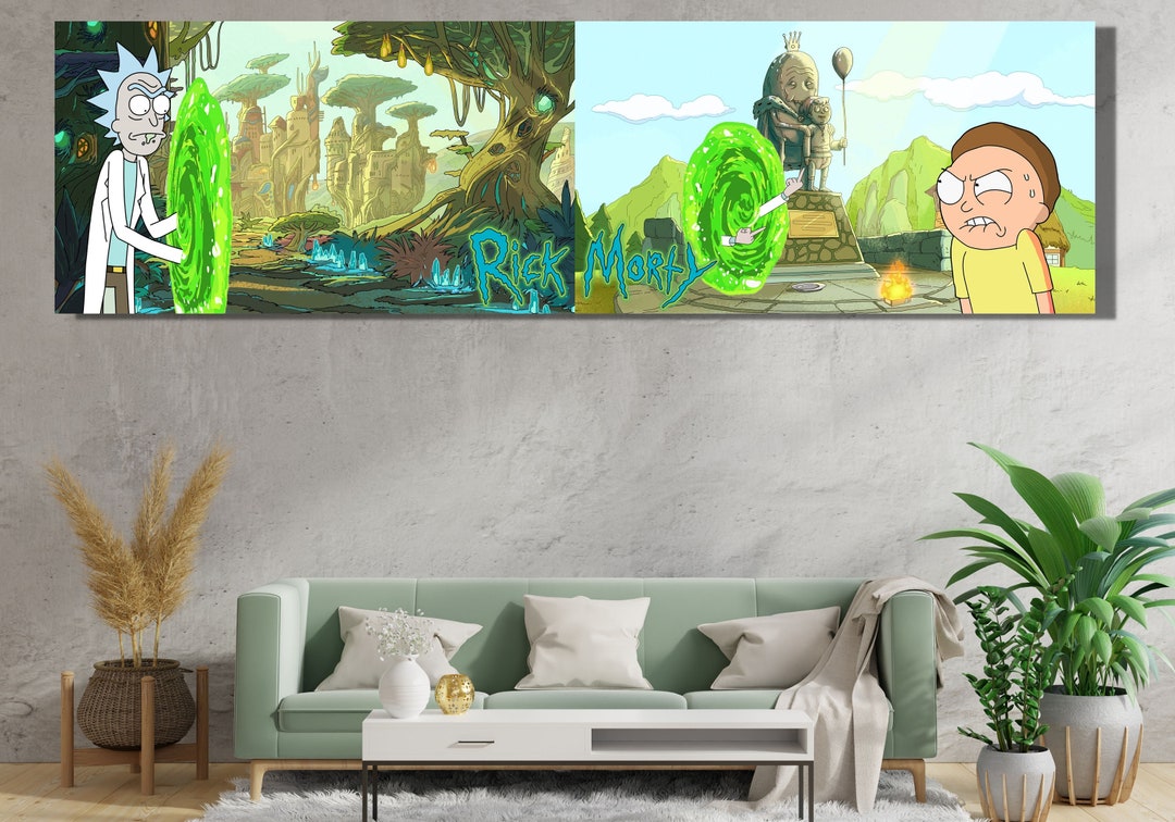 Rick and Morty Ready to Hang Canvasrick and Morty Canvas Wall - Etsy