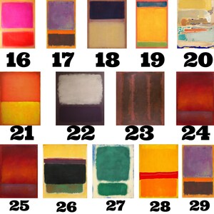 Custom Set of 4 Mark Rothko Wall Art,create Your Own Canvas Set,choose ...