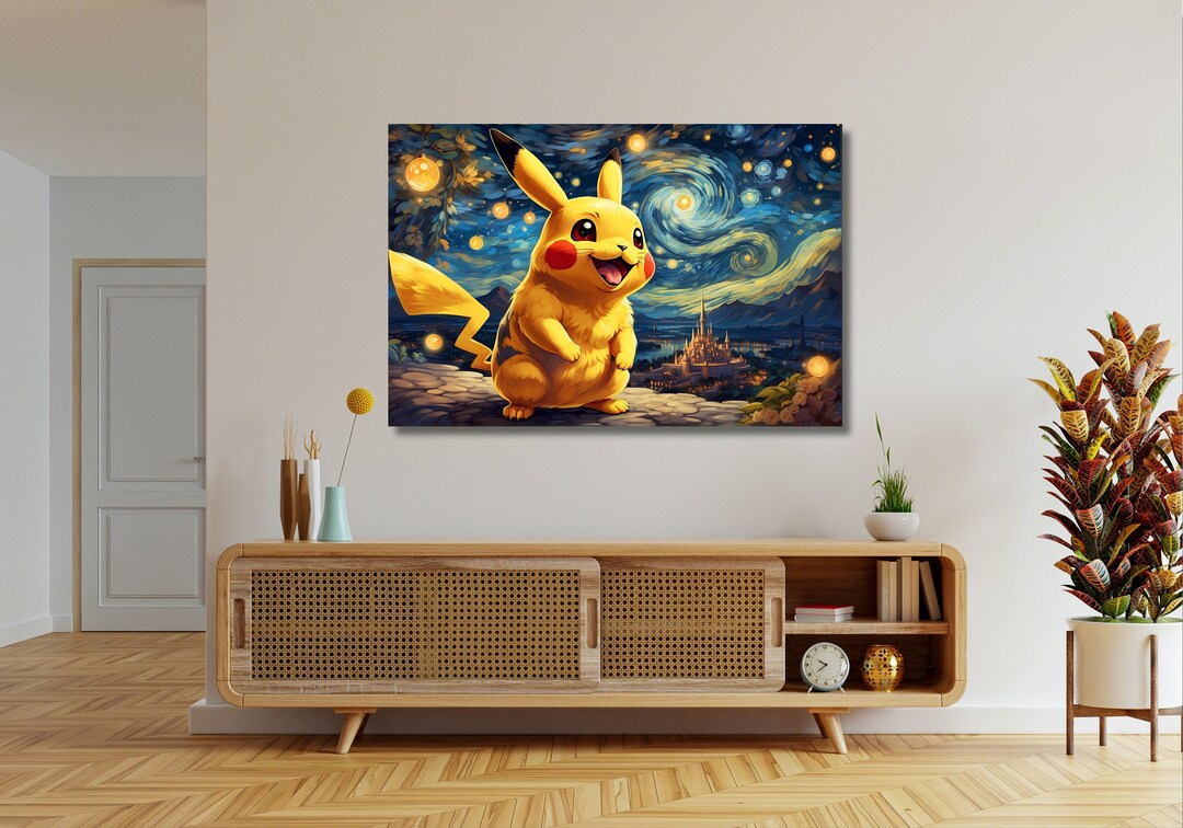 Pikachu Ready to Hang Canvas Pikachu Canvas Pikachu Poster Pikachu ...