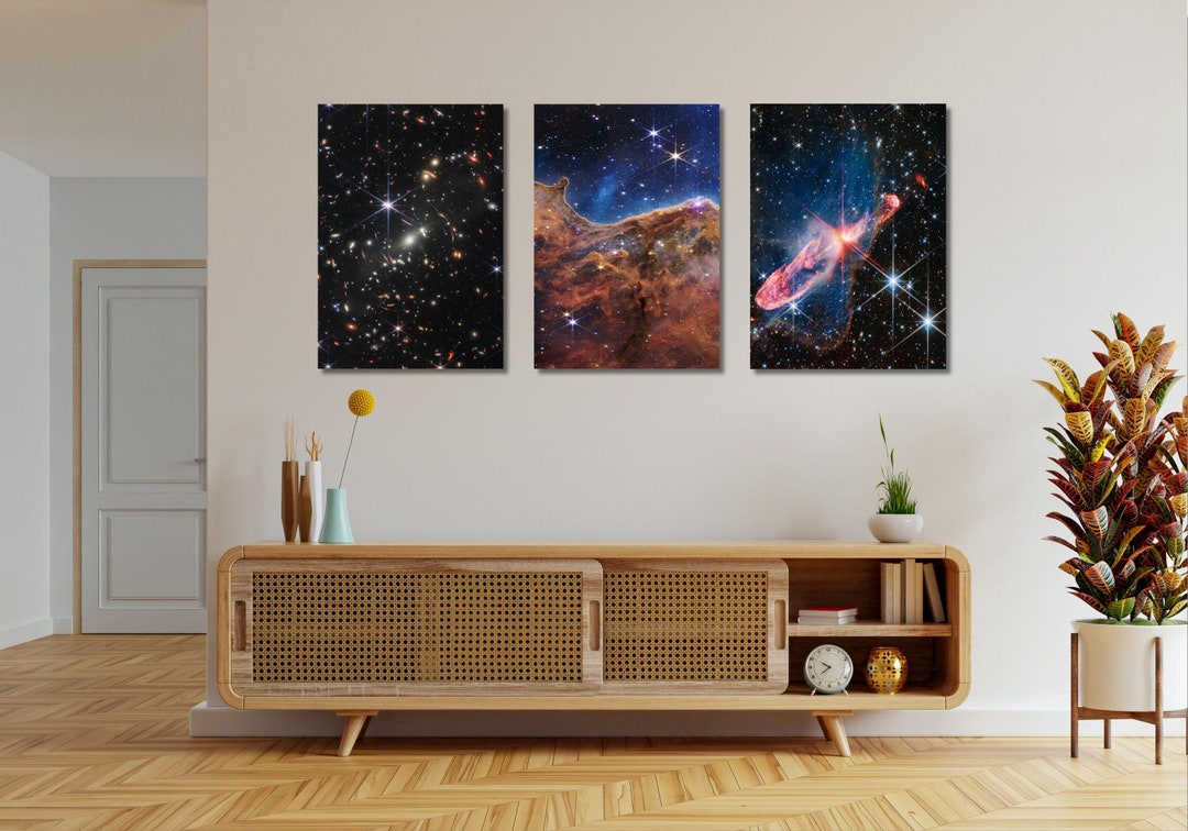 Set of 3 Nasa Canvas Wall Art Nasa Wall Art Exhibition Art James Webb ...