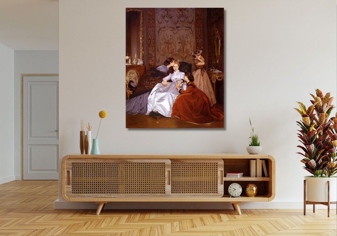 Auguste Toulmouche the Hesitant Fiancée Canvas Art,the Reluctant Bride ...