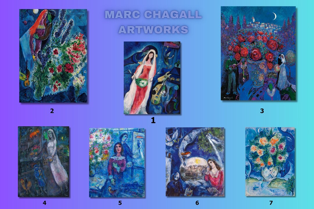 Custom Set of 3 Marc Chagall Wall Art,create Your Own Canvas Set,choose ...