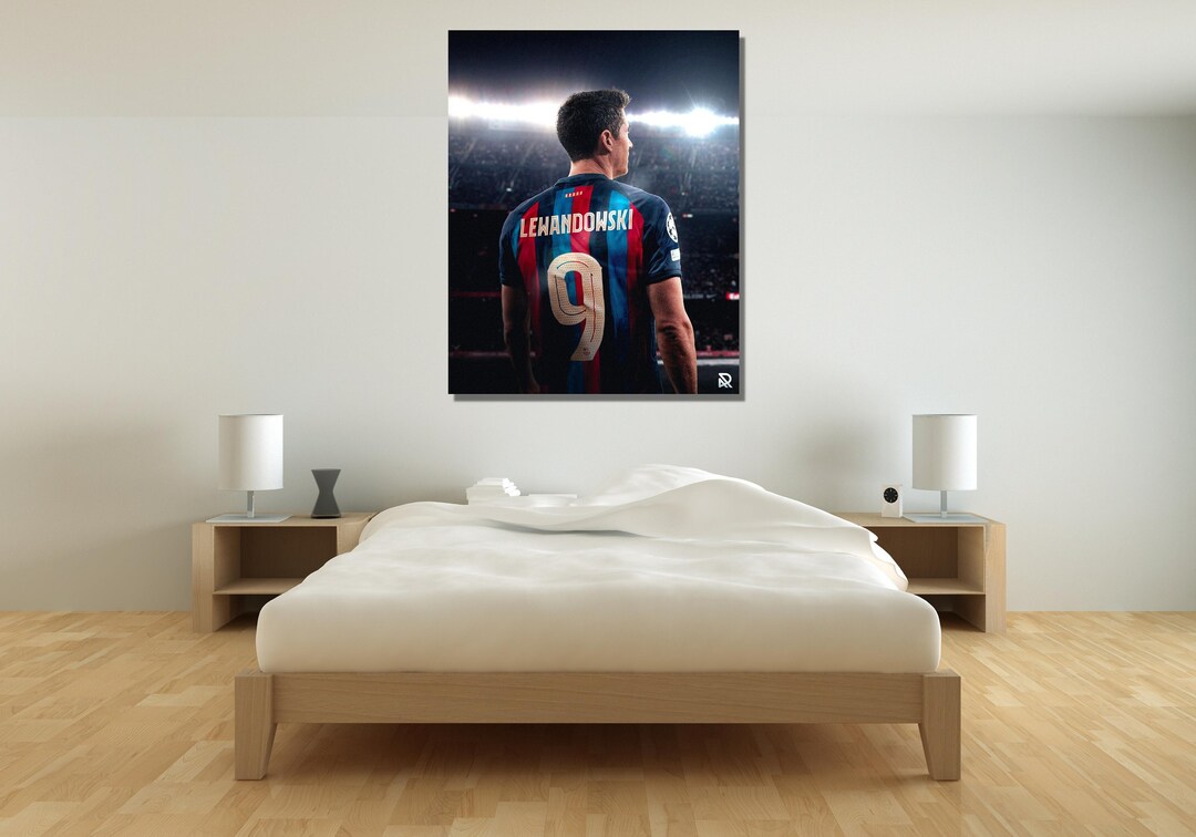 Robert Lewandowski Ready to Hang Canvas, Football Poster, Lewandowski ...