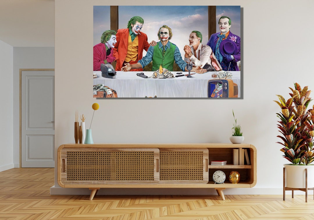 All Joker Last Supper Ready to Hang Canvas,joker Painting Extra Large ...