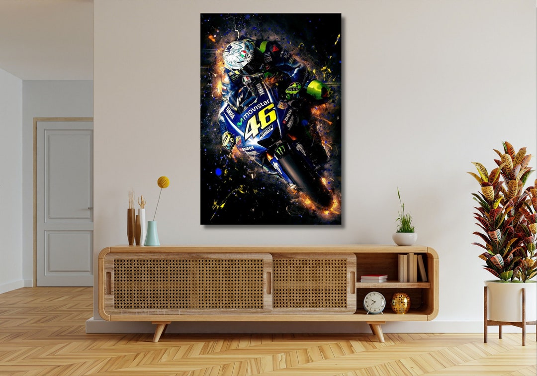 Valentino Rossi Motogp Poster, Motogp Print, Motogp Wall Art, Valentino ...