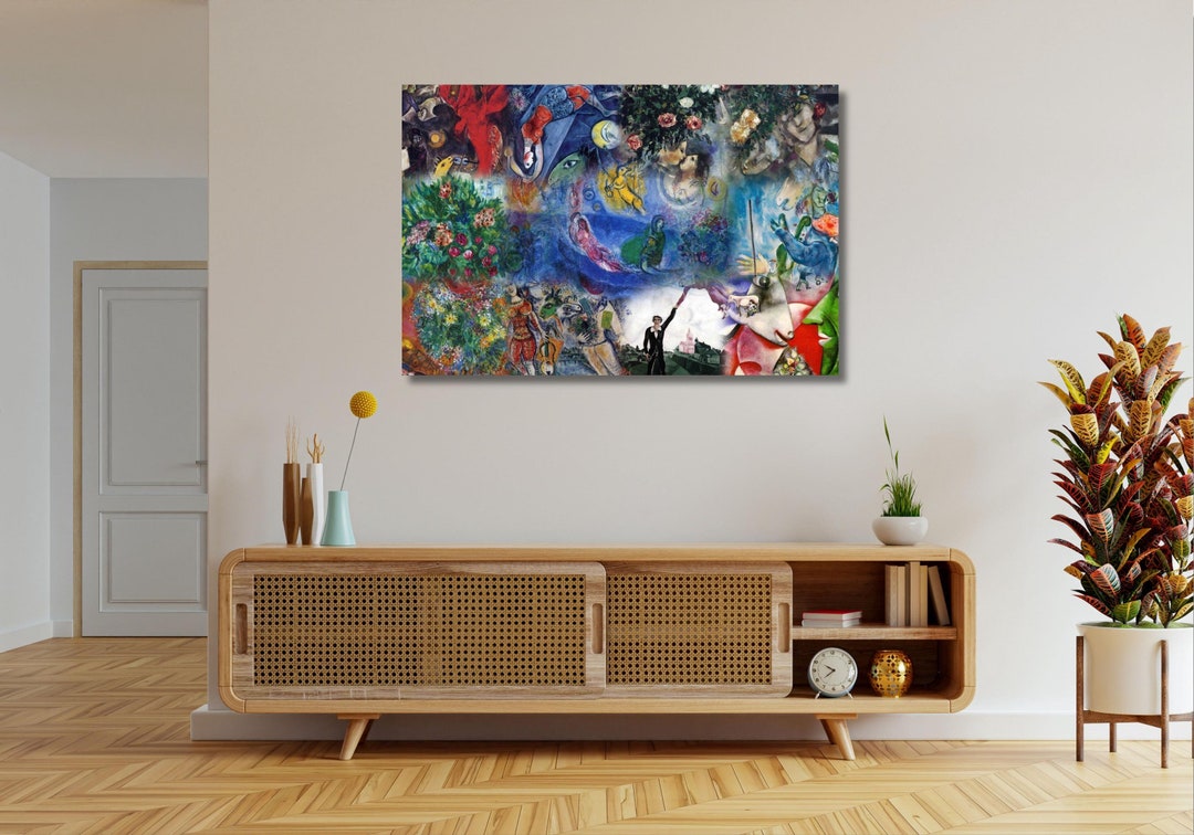 Marc Chagall Canvas Wall Art, Marc Chagall Exhibition Paints, Vintage ...
