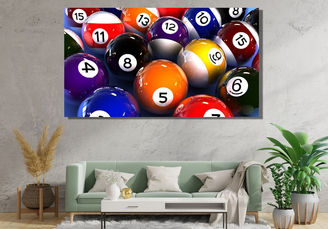 Billiard Balls Ready to Hang Canvas,billiards Wall Art,billiard Balls ...