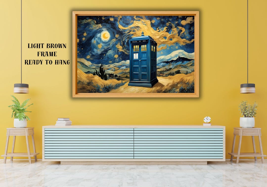 Canvas Doctor Who Tardis Box Vincent Van Gogh the Starry Night Style ...