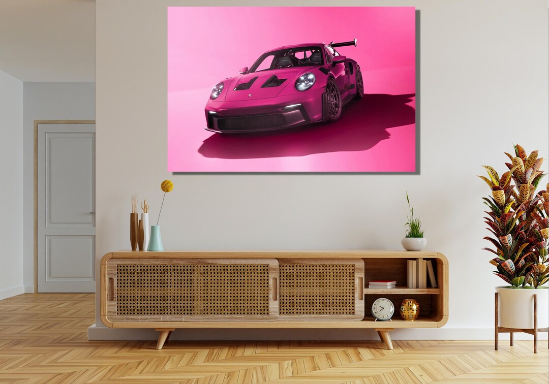 Pink Porsche GT3RS Ready to Hang Canvas, Porsche 911 Canvas, Porsche ...