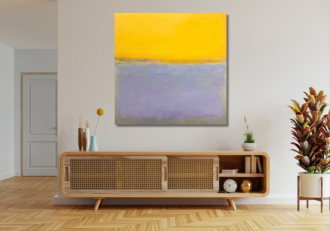Mark Rothko Original Abstract Fine Art Yellow Paintings on Canvas ...