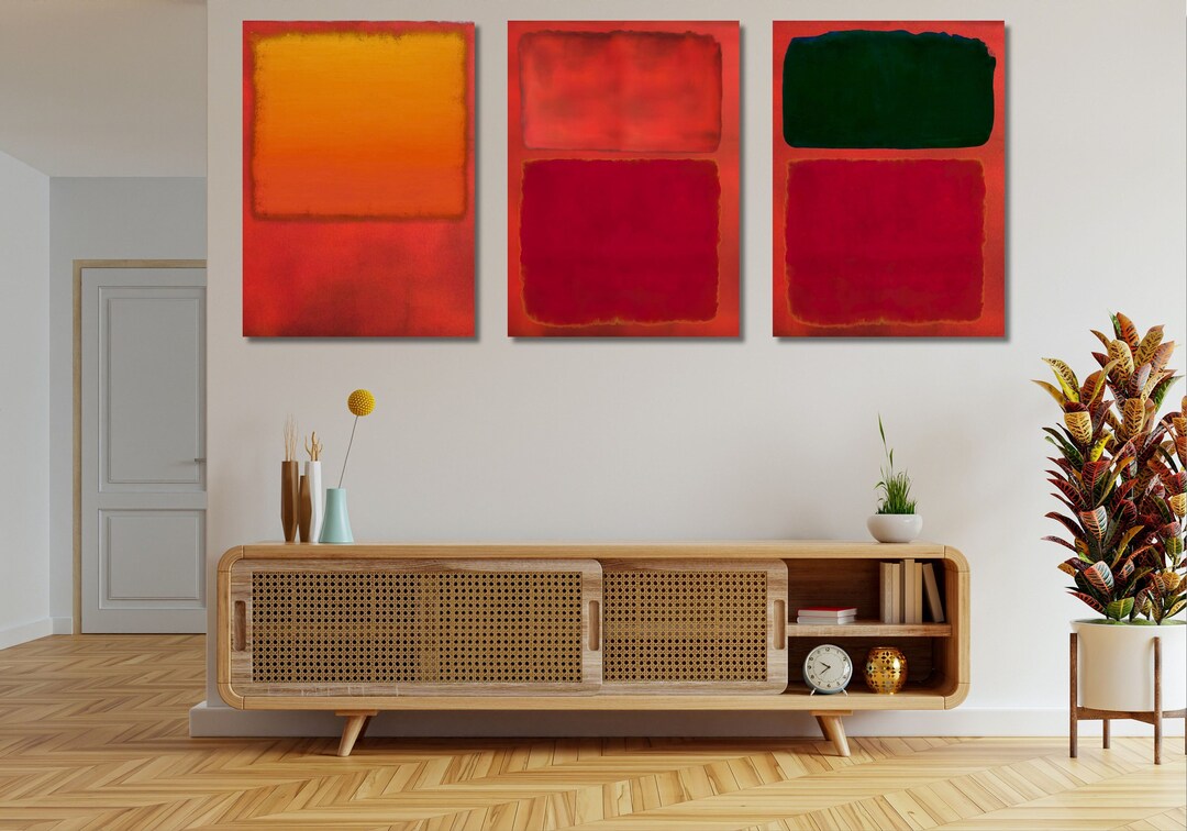 Mark Rothko Red Black Set of 3 Ready to Hang Canvas,mark Rothko Red ...